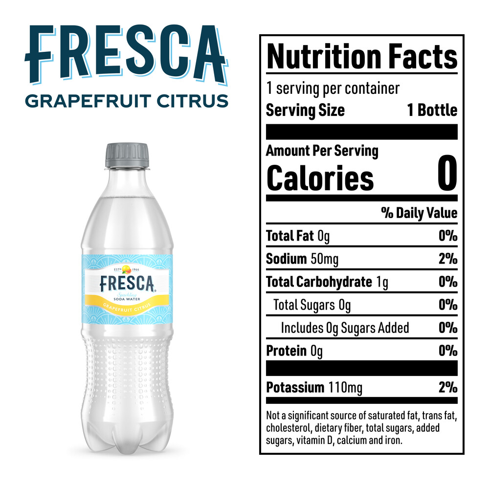 Fresca Soda Water, Grapefruit Citrus, Sparkling, Original-Nutrition-Facts