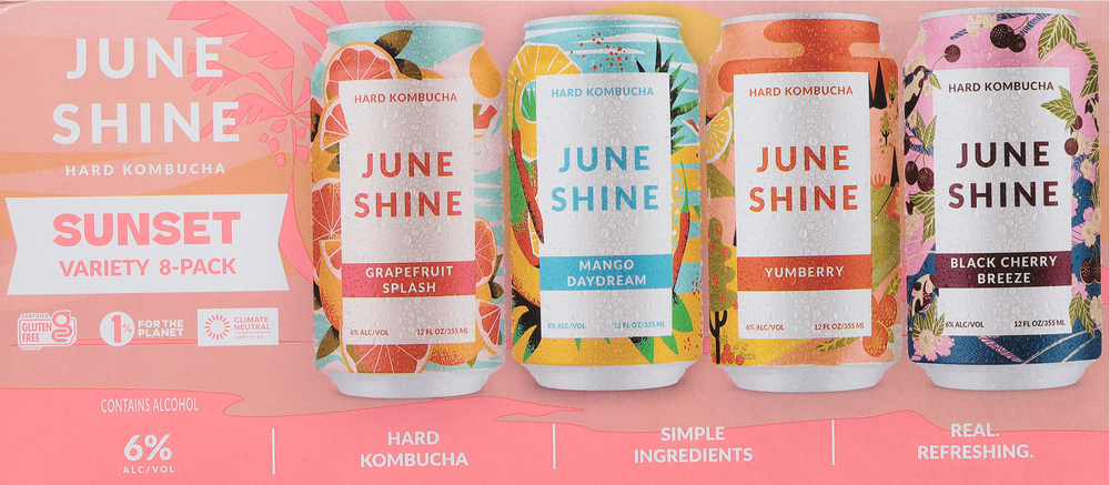 June Shine Hard Kombucha, Sunset, Variety 8-Pack-Planogram-Back
