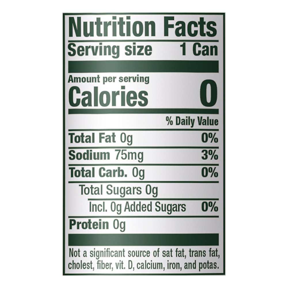 Canada Dry Ginger Ale, Caffeine Free, Zero Sugar-Nutrition-Facts