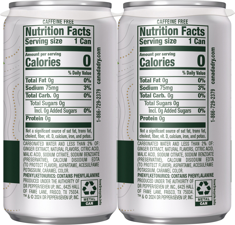 Canada Dry Ginger Ale, Caffeine Free, Zero Sugar-Planogram-Right