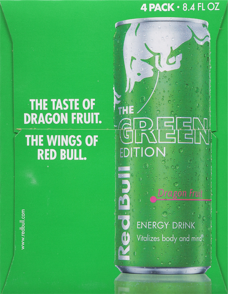 Red Bull The Green Edition Energy Drink, Dragon Fruit, 4 Pack-Planogram ...