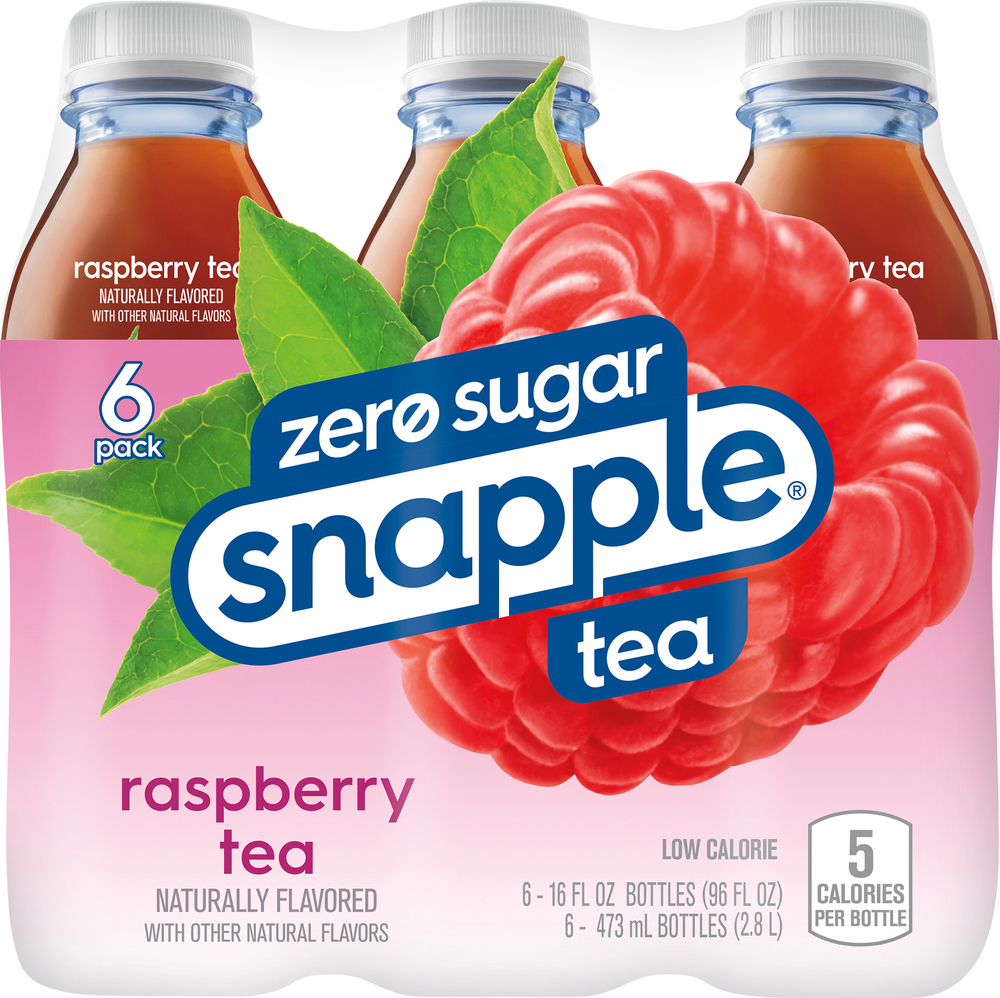 Snapple Tea, Zero Sugar, Raspberry, 6 Pack-Planogram-Back