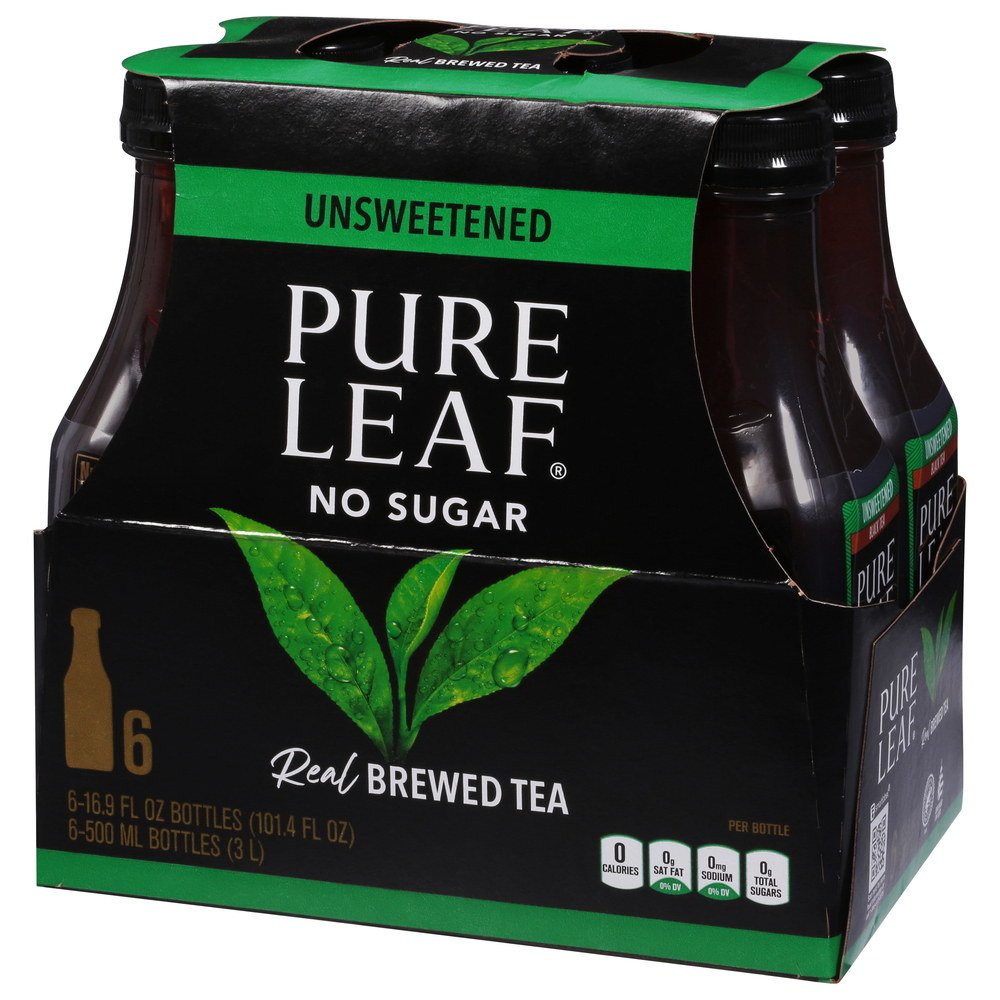 Pure Leaf Brewed Tea, Real, Unsweetened-Front-Right-Elevated