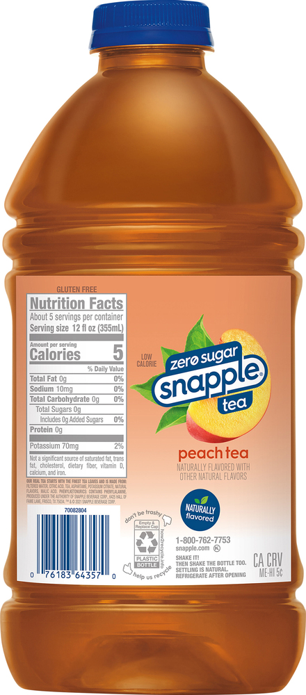 Snapple Tea, Zero Sugar, Peach-Planogram-Back
