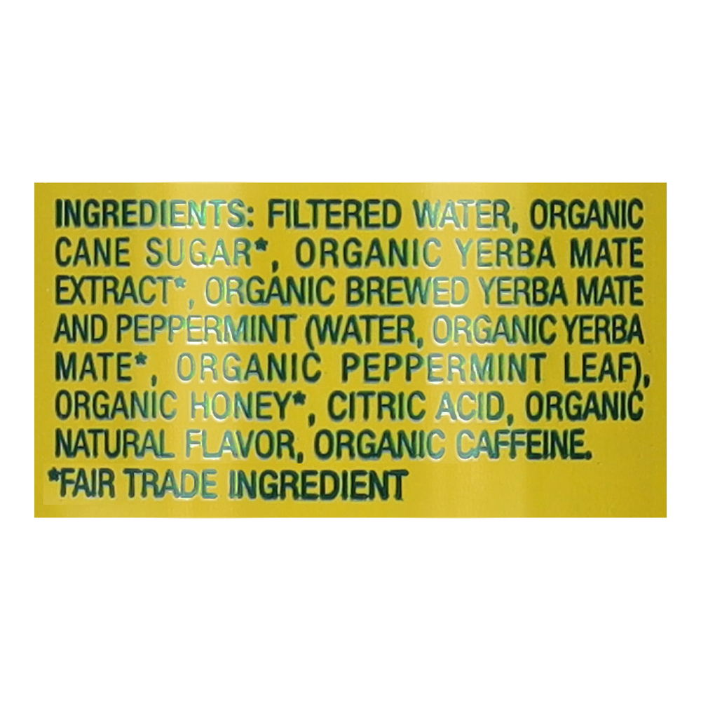 Guayaki Yerba Mate, Organic, Enlighten Mint-Ingredients