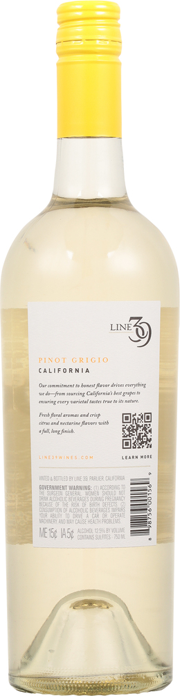 Line 39 Pinot Grigio, California-Planogram-Back