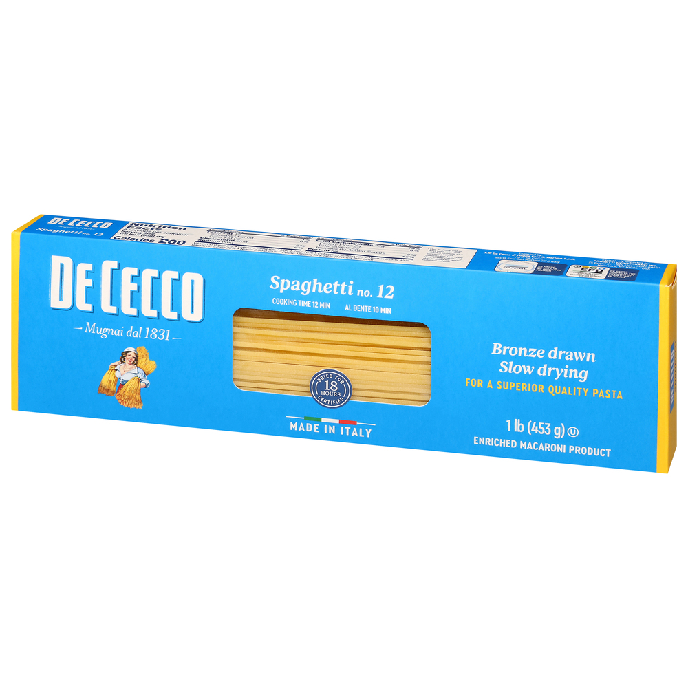 De Cecco Spaghetti, No. 12, Bronze Drawn, Slow Drying-Front-Right-Elevated