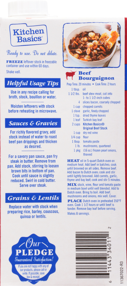 Kitchen Basics Beef Stock, Original-Planogram-Back