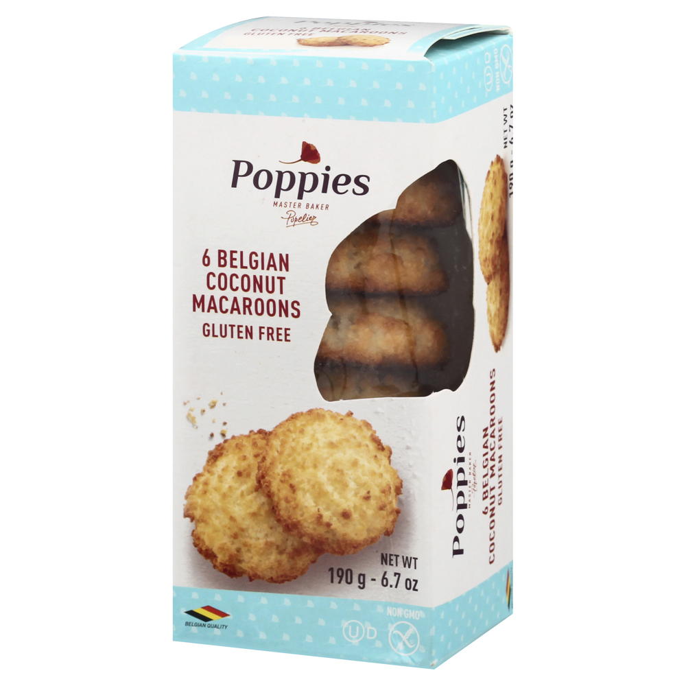 Poppies Macaroons, Belgian Coconut-Front-Right-Elevated
