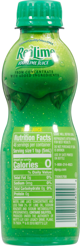 ReaLime 100% Juice, Lime-Planogram-Back