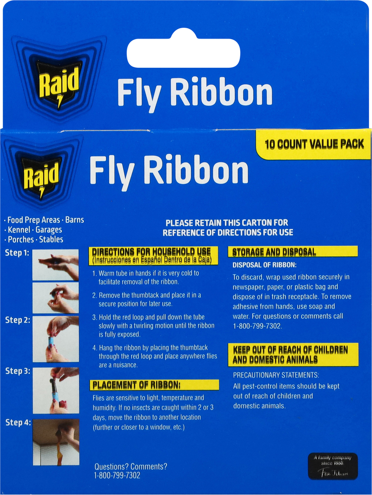Raid Fly Ribbon, 10 Pack-Planogram-Back