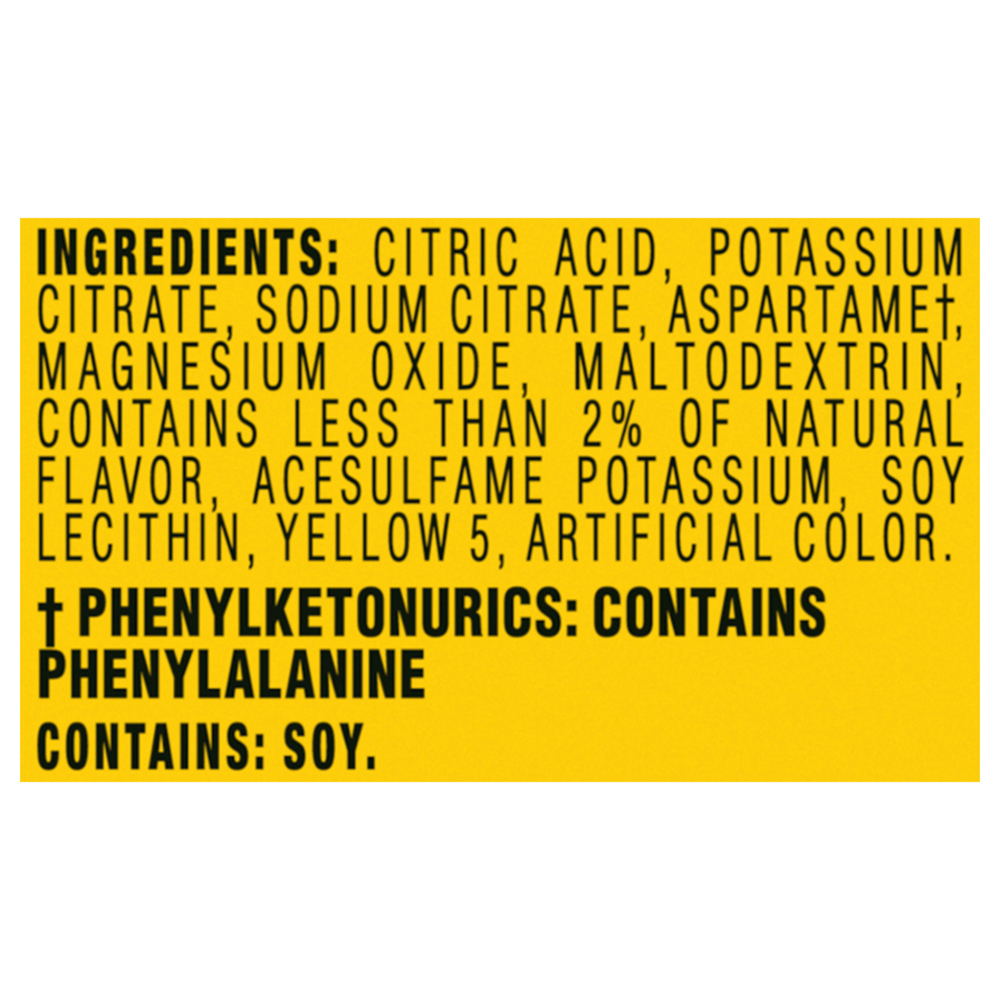 Crystal Light Drink Mix, Lemonade, 6 Packets-Ingredients