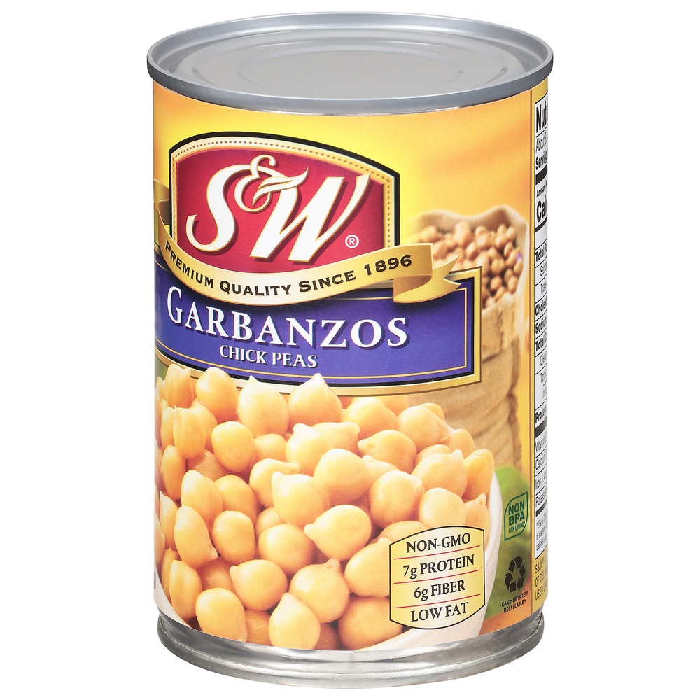 S&W Garbanzos, Chick Peas-Front-Right-Elevated