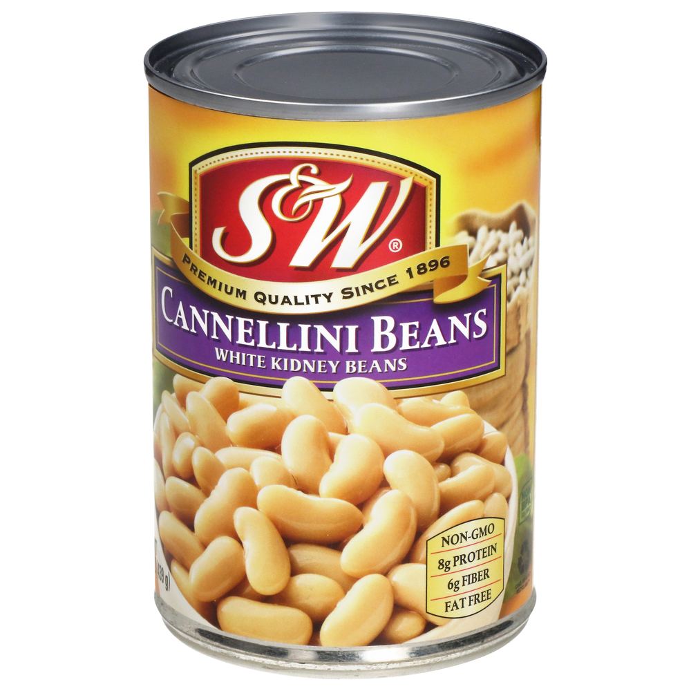 S&W Cannellini Beans, White Kidney Beans-Front-Right-Elevated