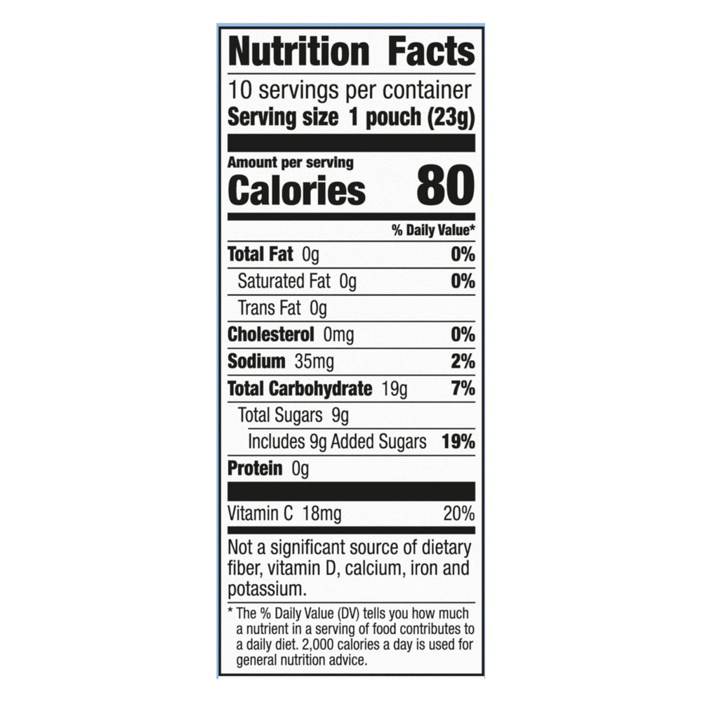 Bluey Fruit Flavored Snacks, Assorted Fruit Flavors-Nutrition-Facts