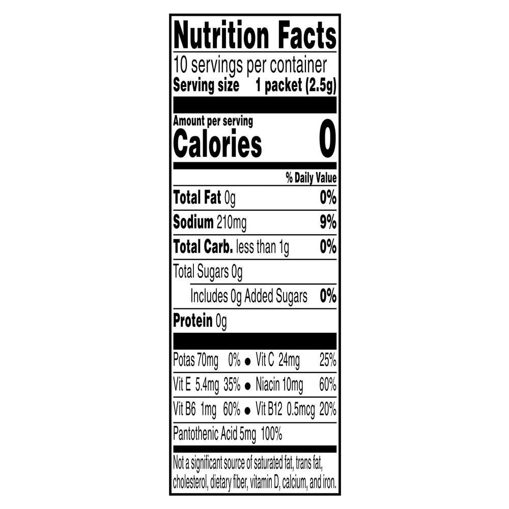 Propel Zero Sugar Packets Nutrition Facts at Ethel Montoya blog