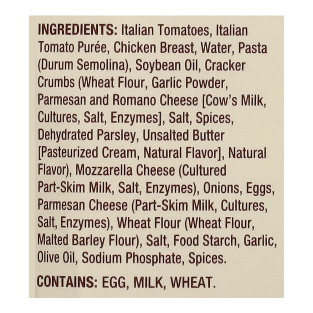 Rao's Made for Home Chicken Parmesan-Ingredients