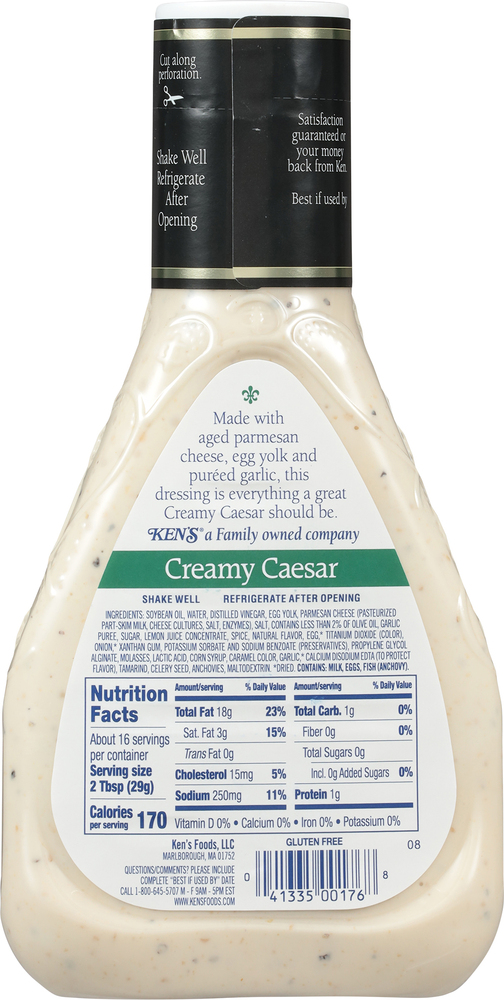 Ken's Steak House Dressing, Creamy Caesar-Planogram-Back