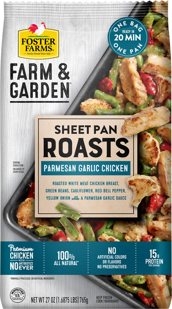 Foster Farms Farm & Garden Sheet Pan Roasts, Parmesan Garlic Chicken-Main