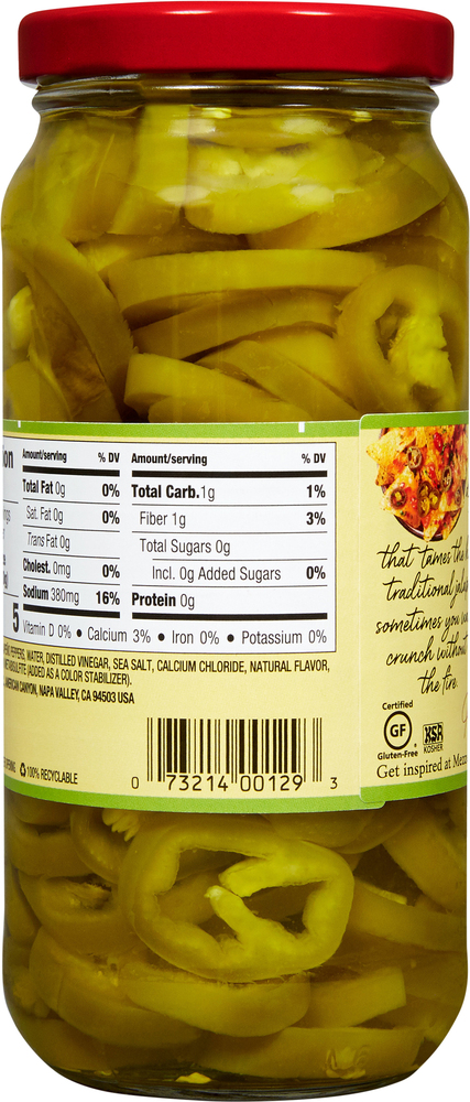 Mezzetta Jalapeno Peppers, Sliced Tamed, Medium Heat-Planogram-Back