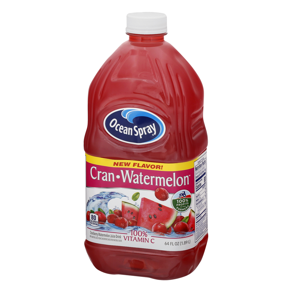 Ocean Spray Juice Drink, Cranberry Watermelon-Front-Right-Elevated