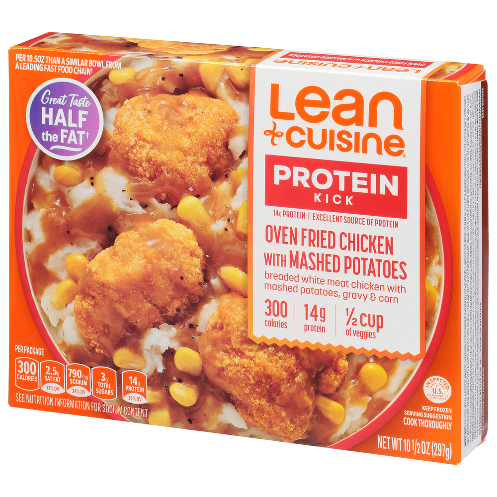 Lean Cuisine Protein Kick Oven Fried Chicken, with Mashed Potatoes ...