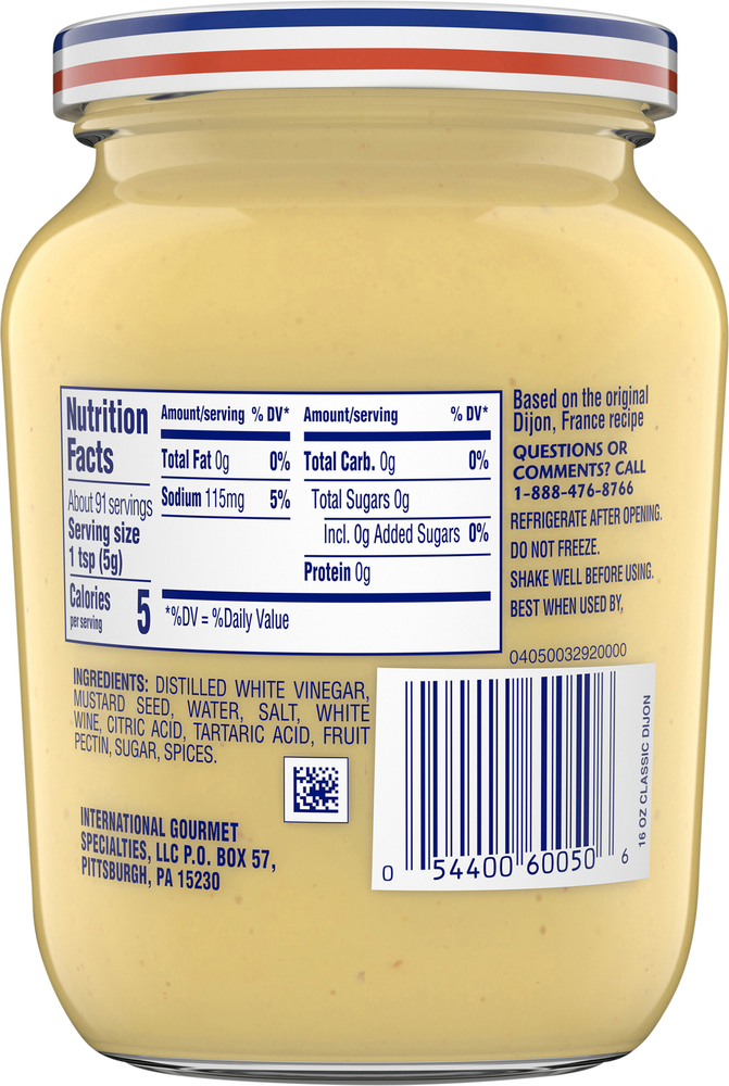 Grey Poupon Mustard, Dijon-Planogram-Back