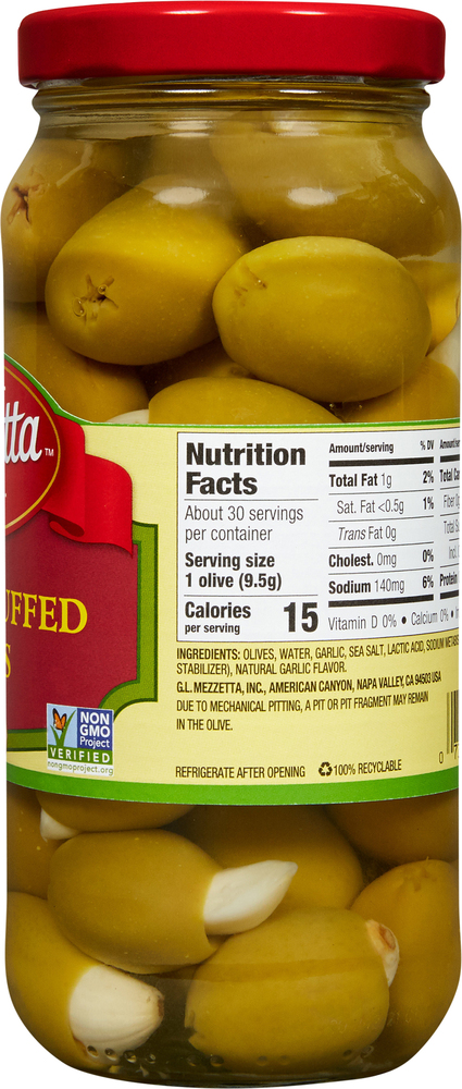Mezzetta Olives, Garlic Stuffed-Planogram-Right