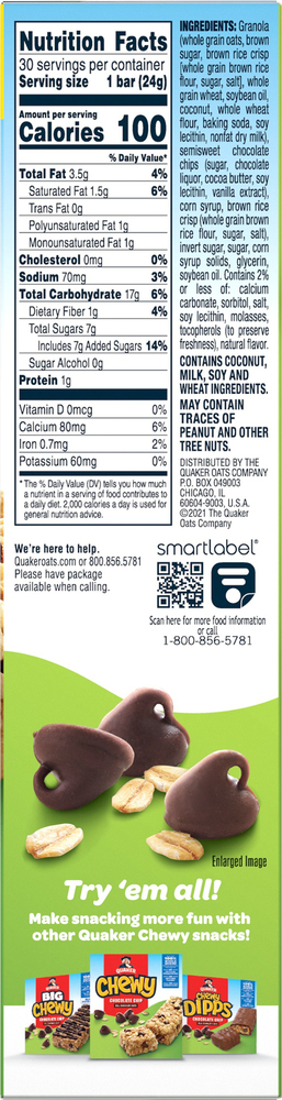 Quaker Granola Bars Nutrition Facts Quaker Chewy Strawberry Fruit