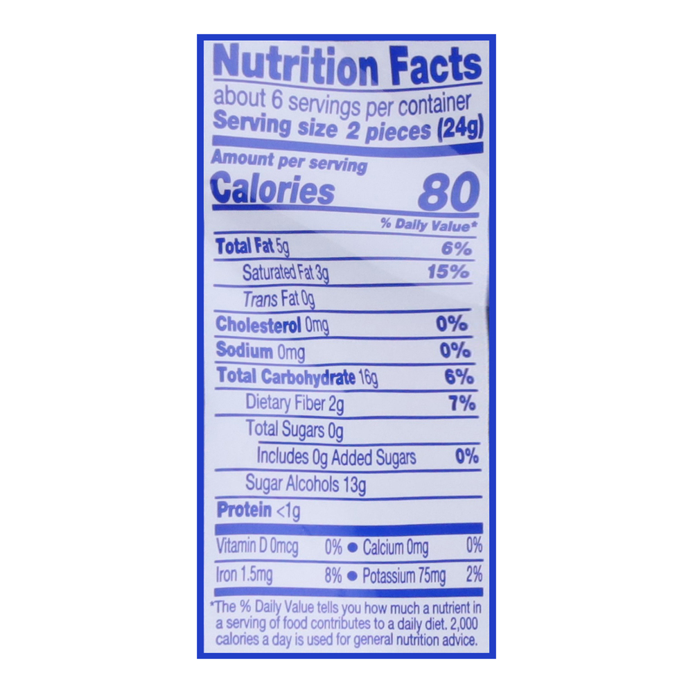 York Peppermint Patties, Zero Sugar, Chocolate Candy Covered-Nutrition ...
