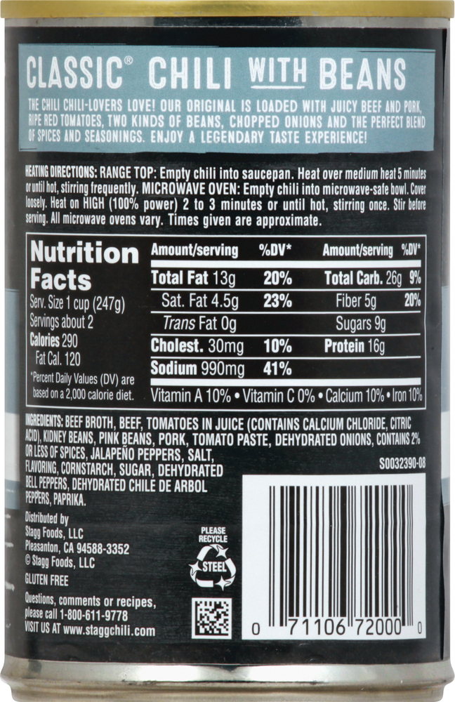 Stagg Chili Chili, with Beans, Classic-Planogram-Back