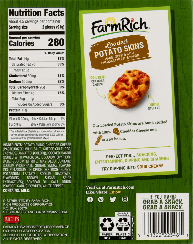 Farm Rich Potato Skins, Loaded-Planogram-Back
