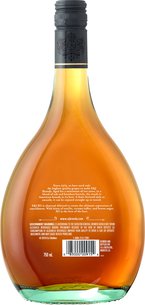 E & J XO Brandy, Extra Smooth-Planogram-Back