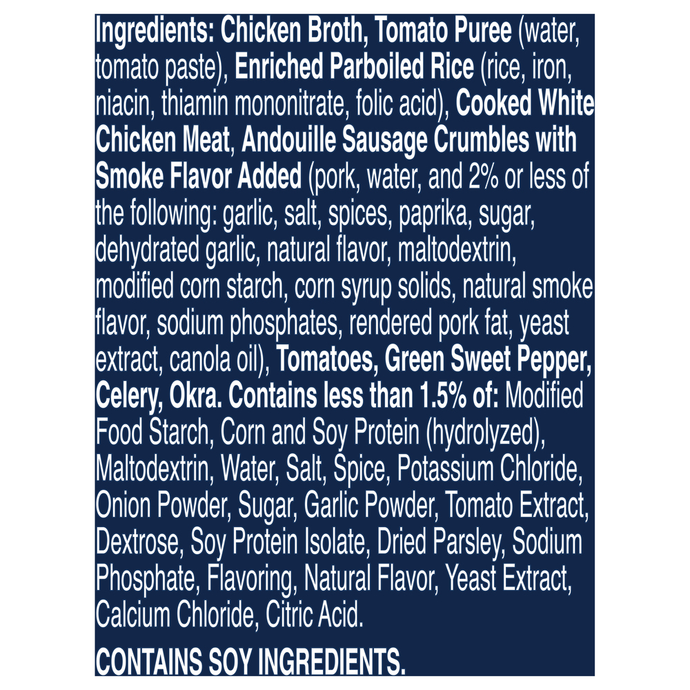 Progresso Soup, Chicken & Sausage Gumbo, Traditional-Ingredients