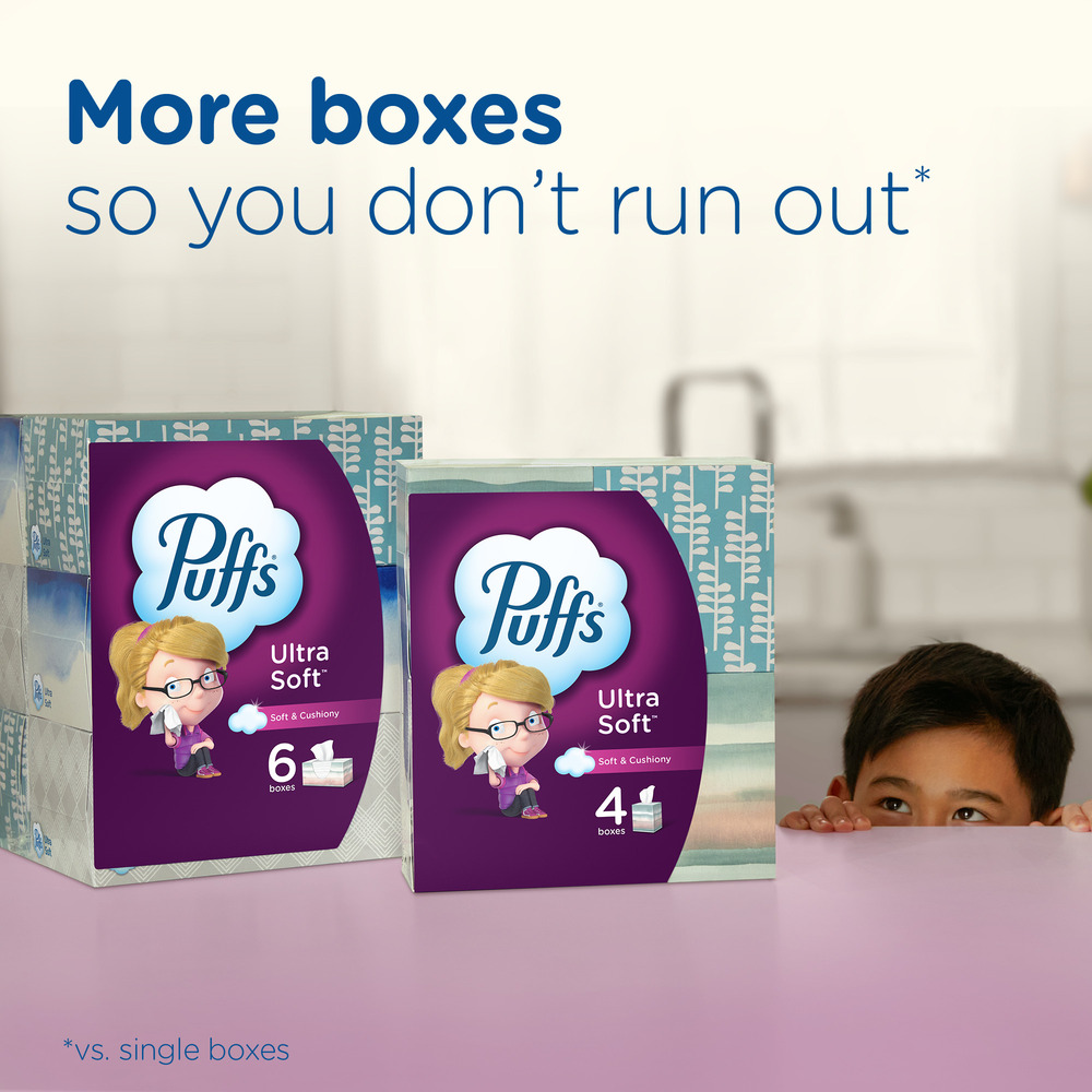 Puffs Ultra Soft Facial Tissues, 2-Ply-Planogram-Right
