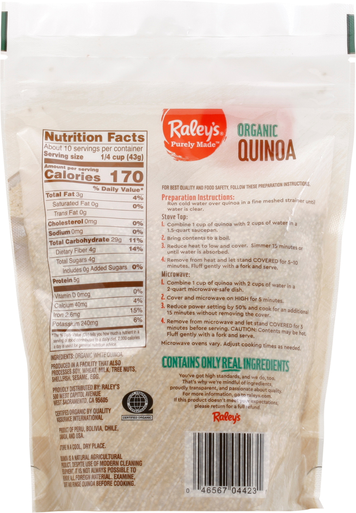 Raley's Purely Made Organic Quinoa-Planogram-Back