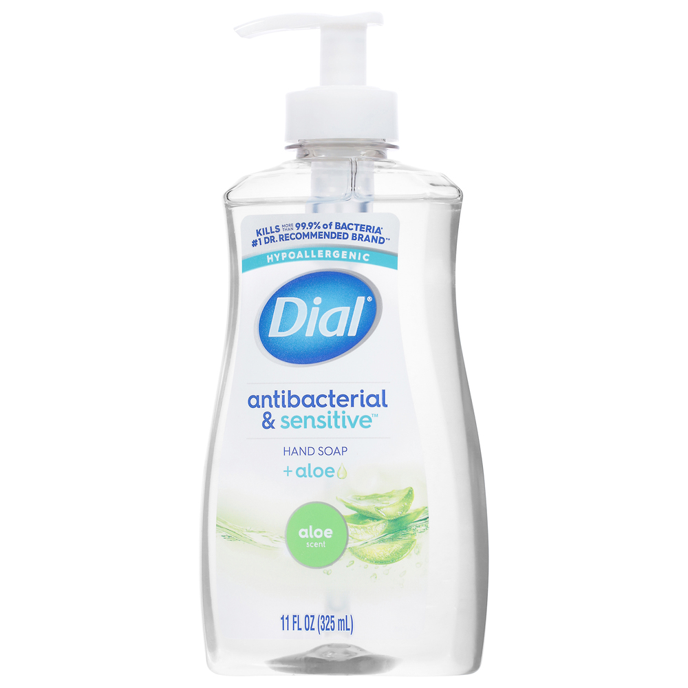 Dial Hand Soap, Antibacterial, Aloe-Front-Right-Elevated