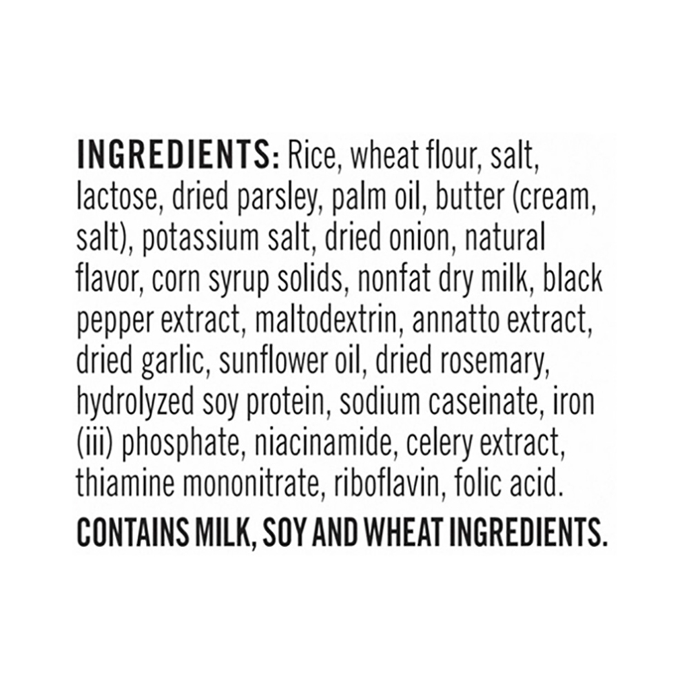 Rice-A-Roni Rice A Roni Rice Pasta Herb & Butter Flavor 7.2 Oz-Ingredients
