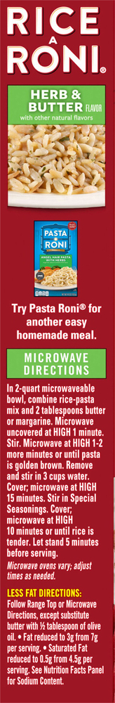 Rice-A-Roni Rice A Roni Rice Pasta Herb & Butter Flavor 7.2 Oz ...