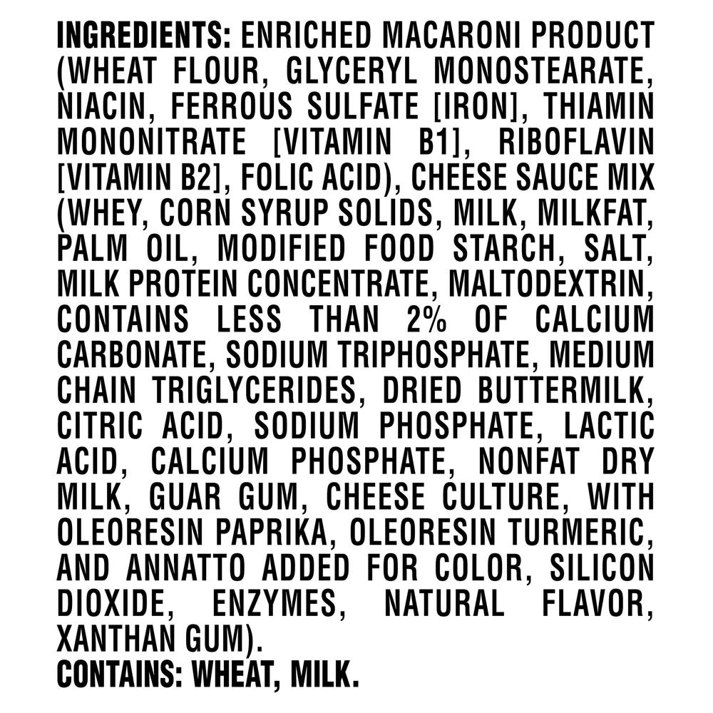 Kraft Easy Mac Mac & Cheese, Original Flavor-Ingredients