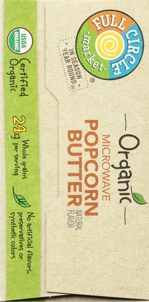 Full Circle Market Organic Popcorn, Butter, Microwave-Planogram-Left