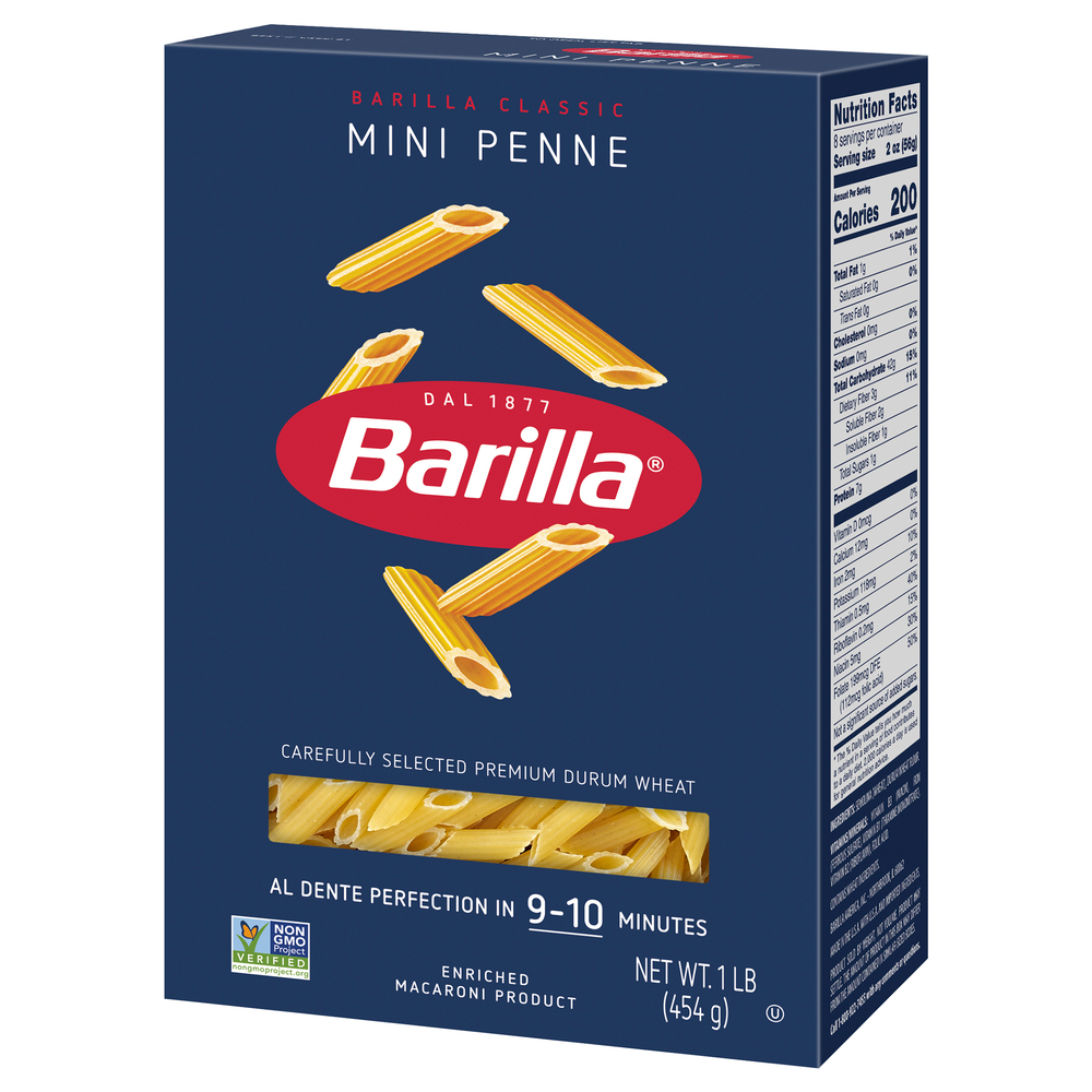 Barilla Mini Penne Pasta-Front-Right-Elevated