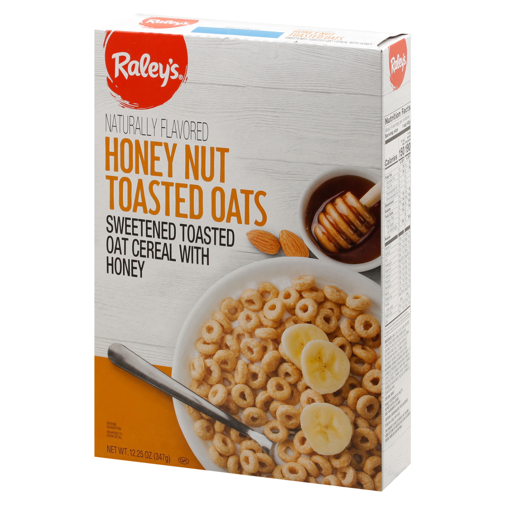 Raley's Cereal, Toasted Oats, Honey Nut-Front-Right-Elevated
