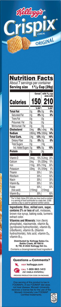 Crispix Cereal, Original-Planogram-Right