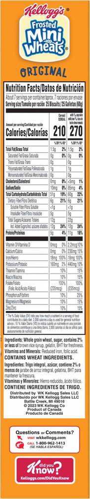Frosted Mini Wheats Nutrition Facts