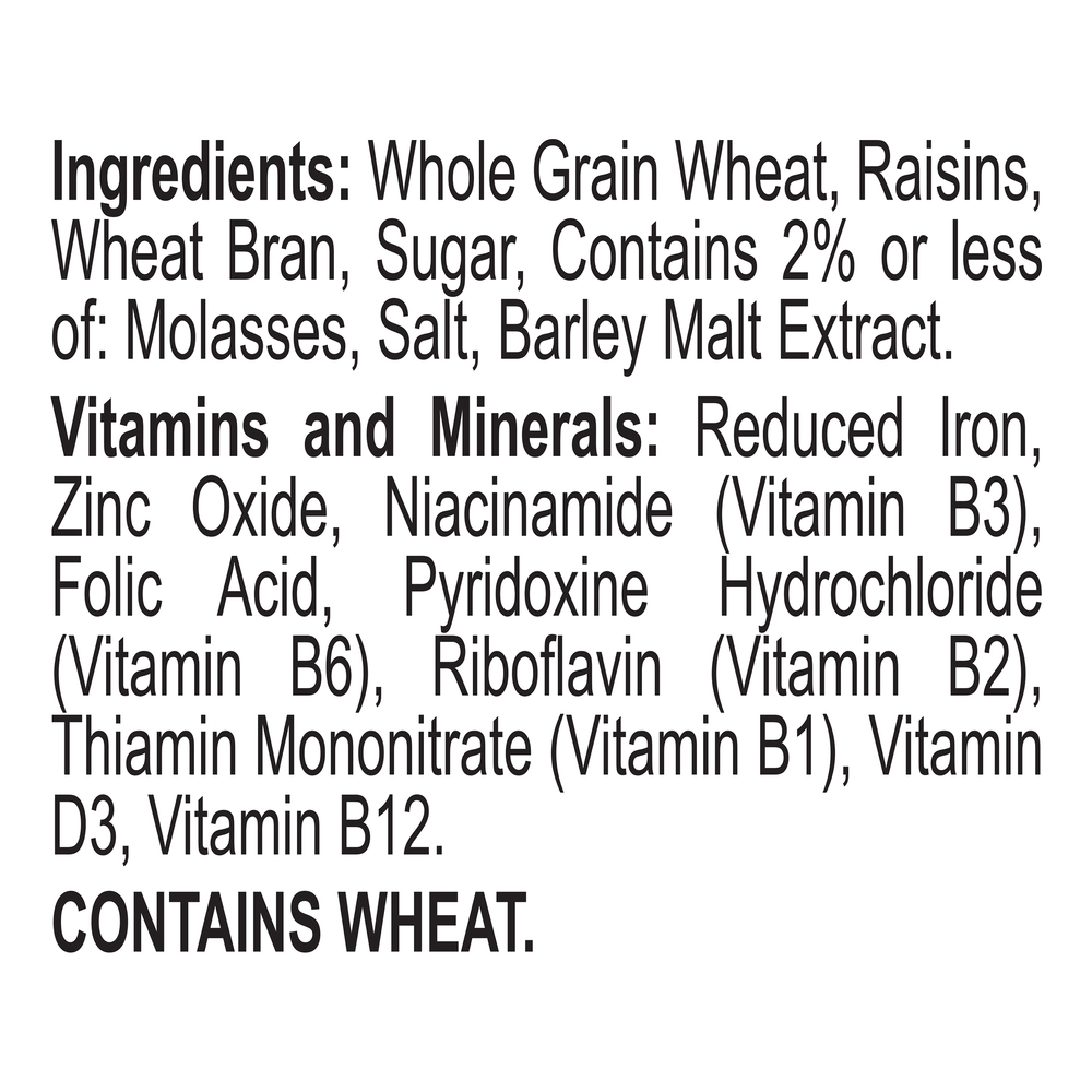 Raisin Bran Cereal-Ingredients