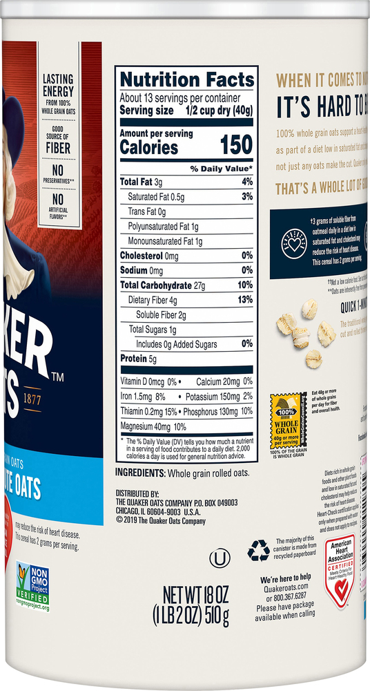 Quaker Oats, Quick, 1-Minute-Planogram-Right