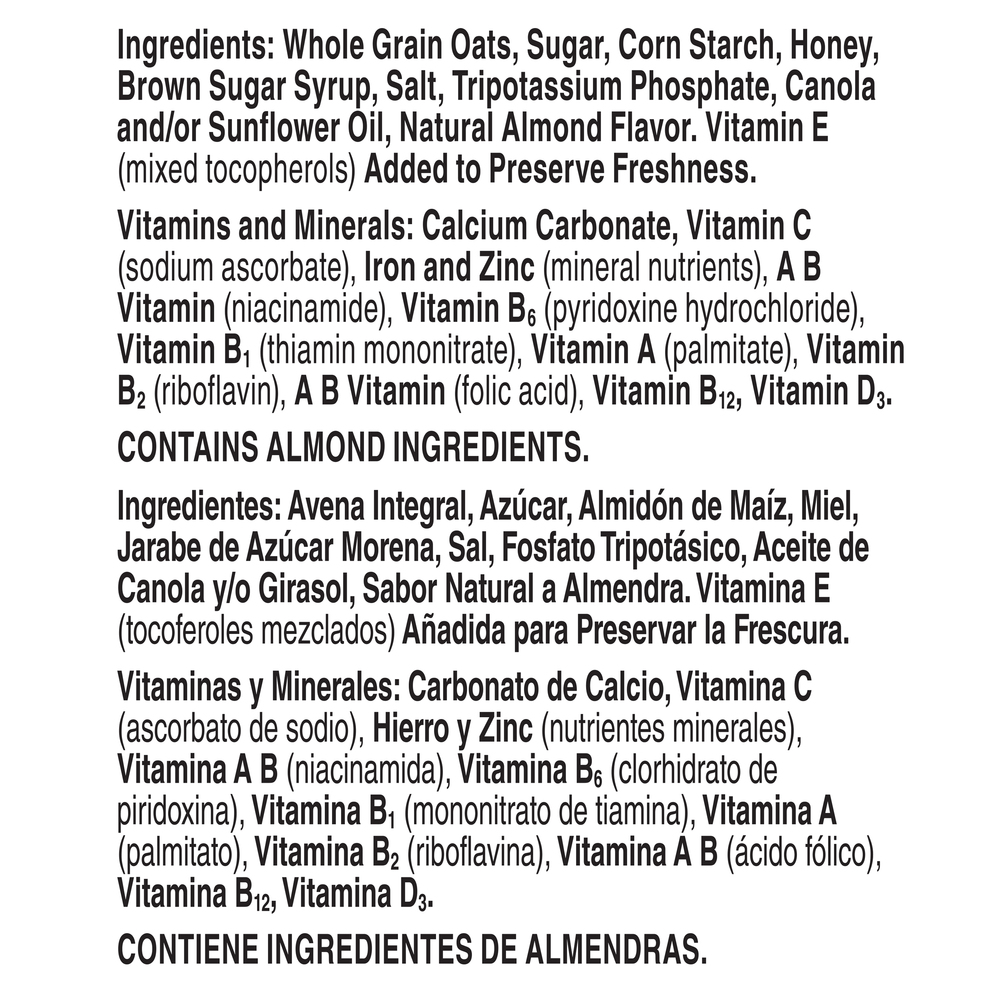 Cheerios Cereal, Honey Nut, Large Size-Ingredients