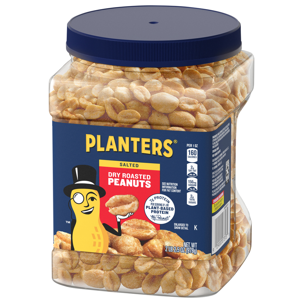 Planters Peanuts, Dry Roasted, Salted-Front-Right-Elevated