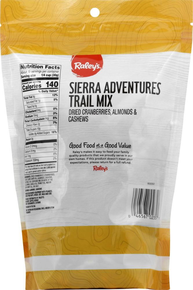 Raley's Sierra Adventures Trail Mix-Planogram-Back
